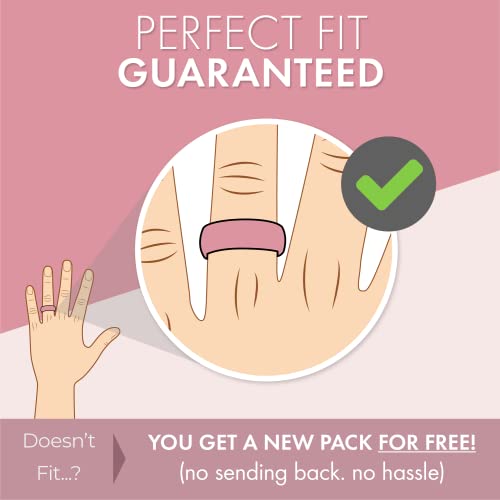 ThunderFit Silicone WomenĂs Band Rings, Thin Stackable 2.5mm Width - 1.8mm Thick (AW-Pink Sand, AW-Black, AW-White, AW-Fog, AW-Stone - Size 6.5-7 (17.3mm))