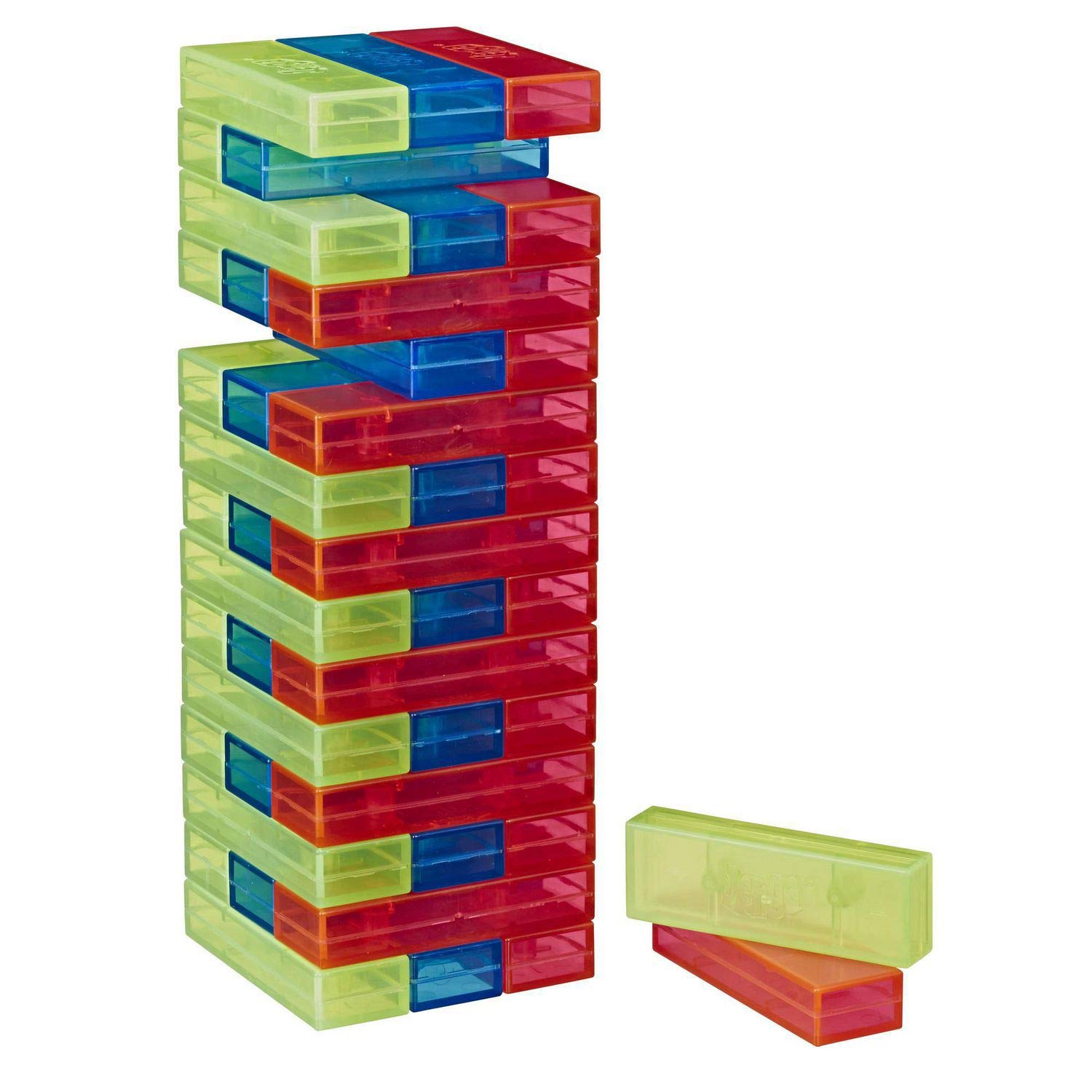 Hasbro Jenga Neon Pop Building Blocks Tumbling Tower Game