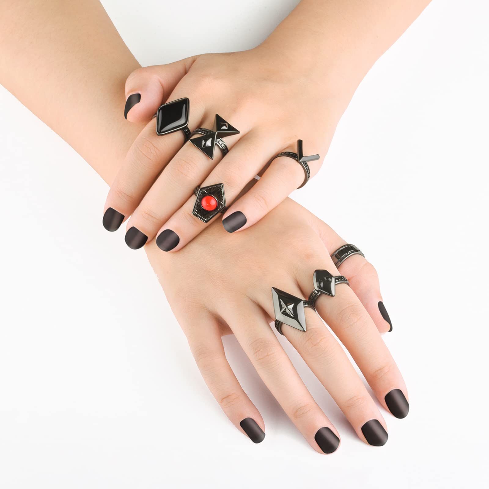 IMAKARA Hu Tao Rings Set Adjustable Copper Jewelry Anime Cosplay Props Accessories