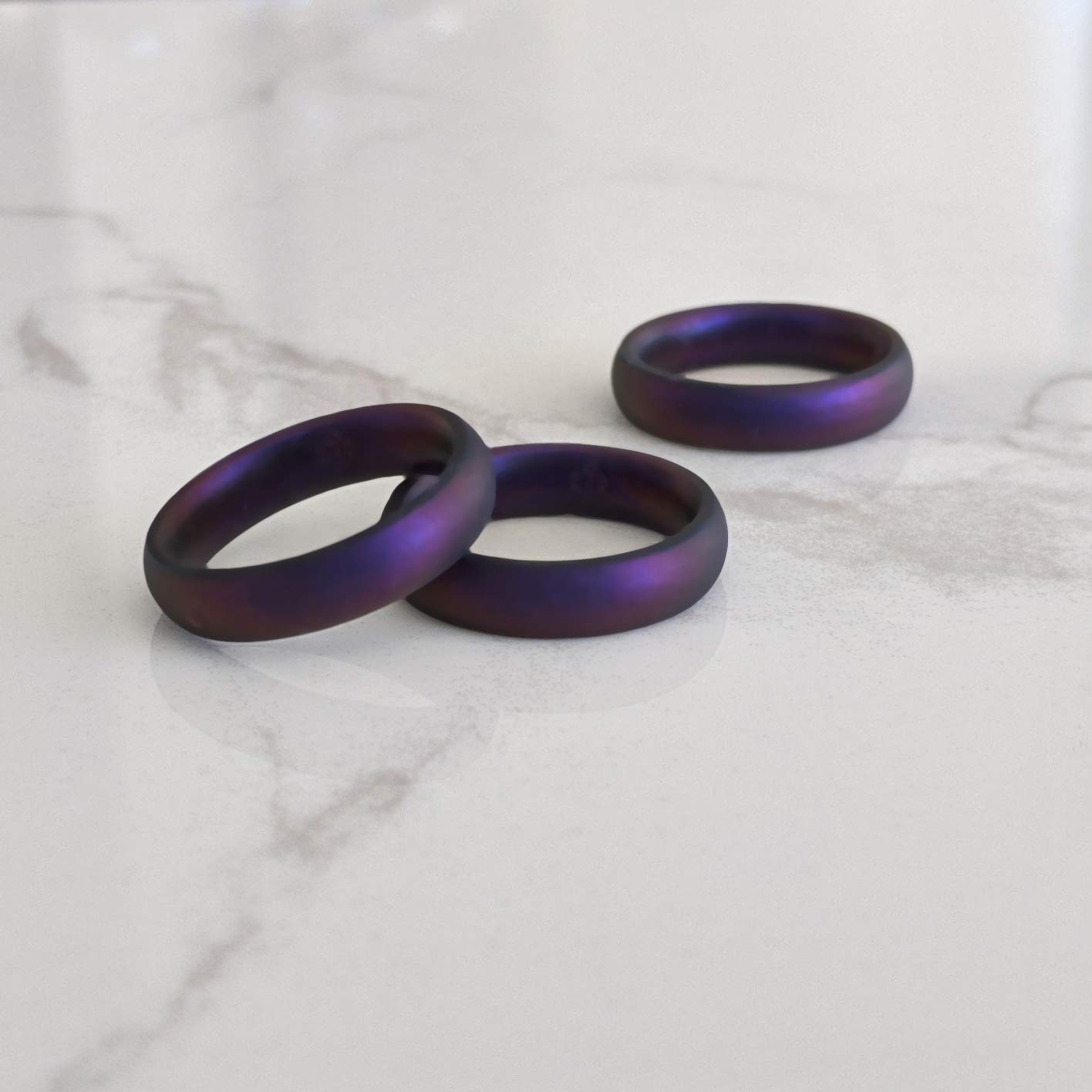 Knot Theory Cosmic Silicone Ring for Women - Breathable Comfort Fit 4mm Wedding Band Size 11 February Birthstone