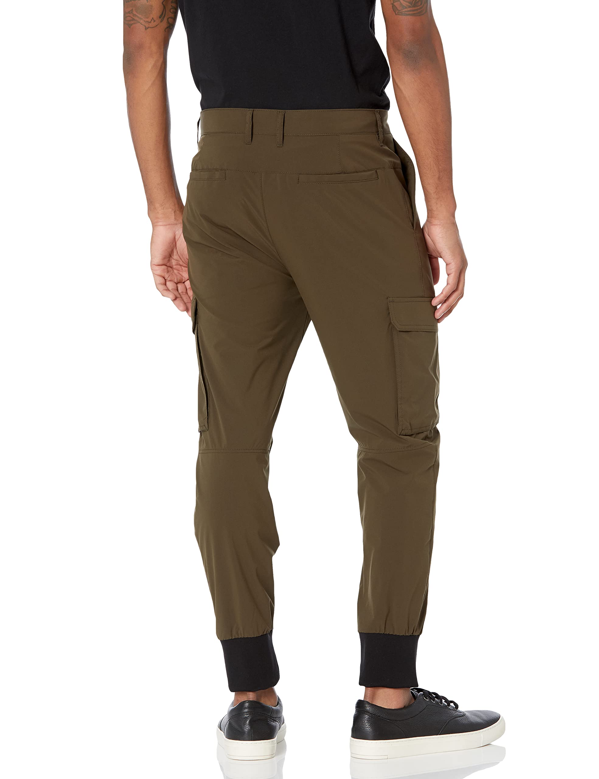 HUGO Boss Mens Lightweight Cargo Pocket Cuffed Trousers Casual Pants, Moss Green, 34 Regular US