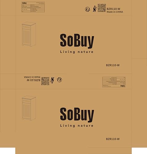 SoBuy Laundry Hamper Cabinet with Basket and 1 Drawer, Tilt-Out Laundry Hamper, Bathroom Storage Cabinet Unit with Drawer, White BZR110-W