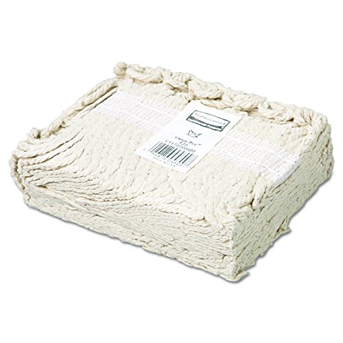 Rubbermaid Commercial V117 Economy Cut-End Cotton Wet Mop Head, 20oz, 1" Band, White (Case of 12)