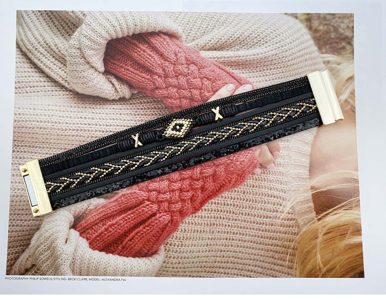 Kar Nann Ethnic Bohemian Leather Bracelet Layered Leather Bracelet Jewelry Hand-Woven Khaki Leather Bangle Gift For Women&Men