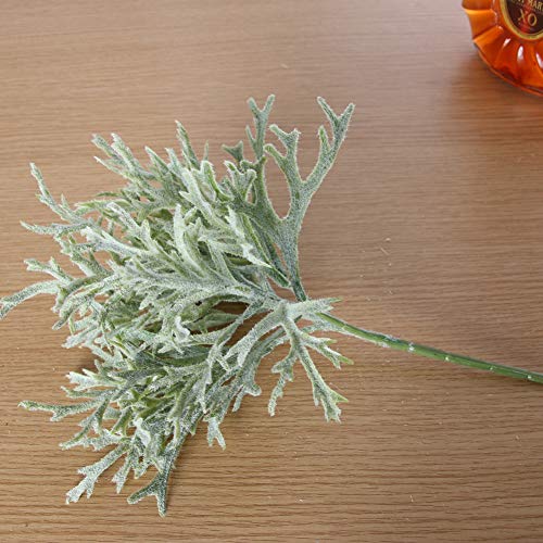 Grey990 1Pc Artificial Dusty Miller Leaves Green Realistic Fake Plant Garden Home Decor Material Green