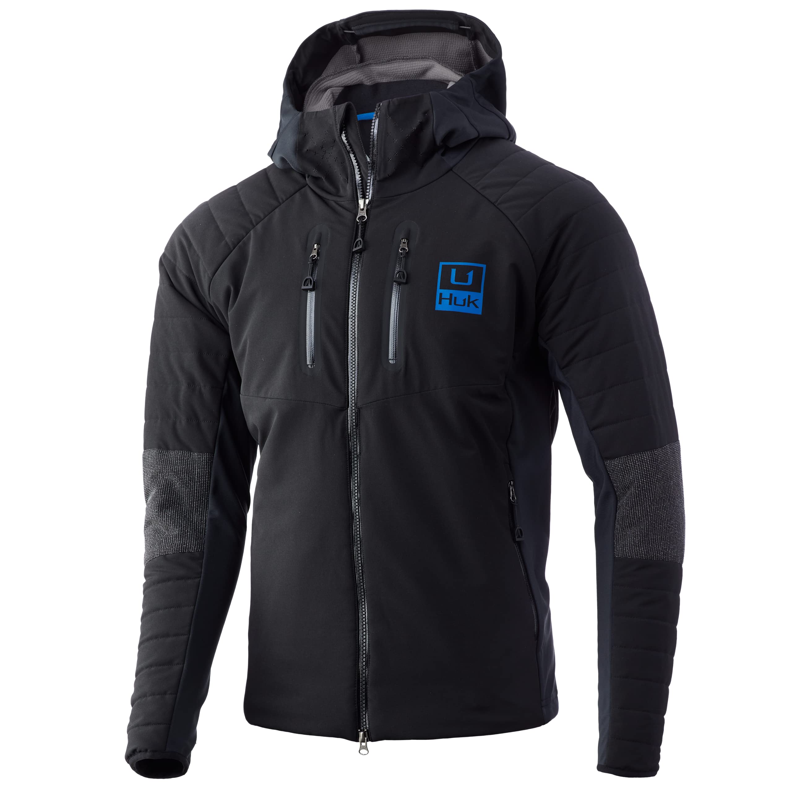 HUK Men's Standard ICON X Superior Hybrid Jacket | Water Resistant & Wind Proof, Black, XX-Large