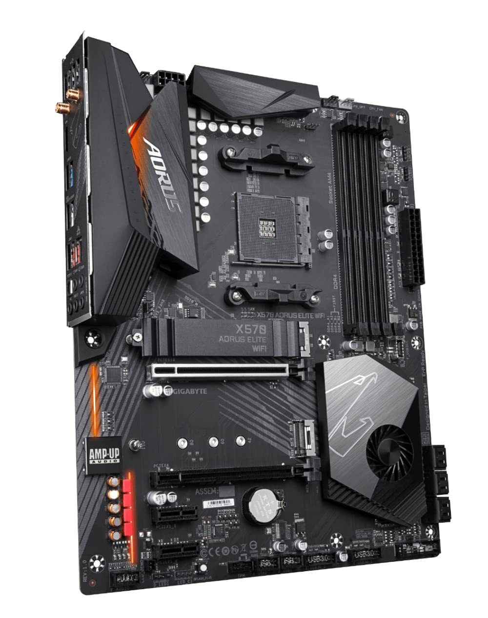 GIGABYTE X570 AORUS Elite Wi-Fi (AMD Ryzen 3000/X570/ATX/PCIe4.0/DDR4/Intel Dual Band 802.11AC Wi-Fi/Front USB Type-C/RGB Fusion 2.0/M.2 Thermal Guard/Gaming Motherboard)