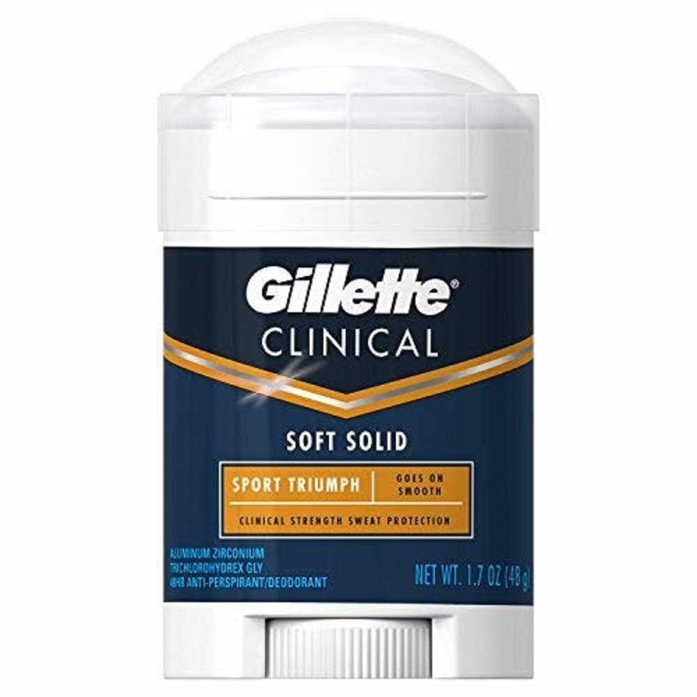 Gillette Clinical Strength Sport Triumph Odor Protection Soft Solid Antiperspirant/Deodorant 1.7 Ounce (Pack of 2)