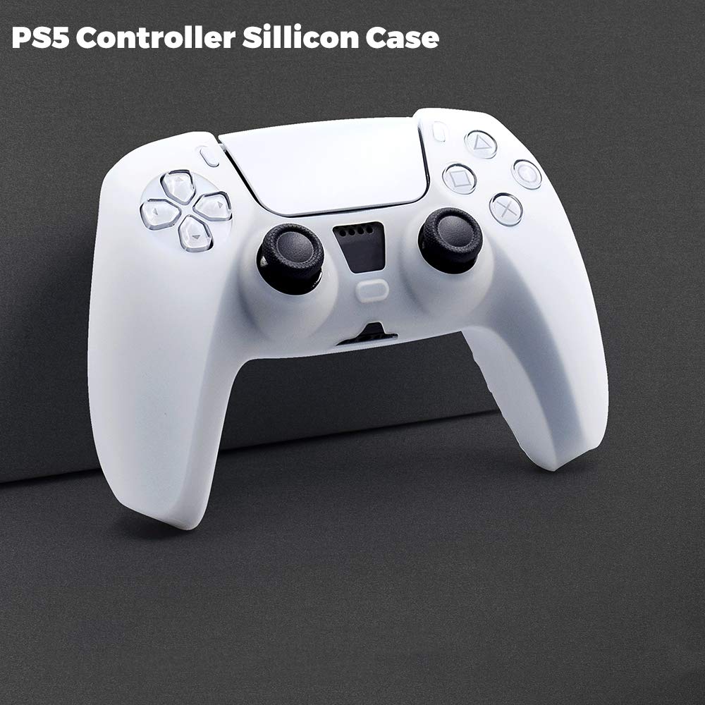 Hacker's Compatible with PS5 Controller Grip Cover Playstation 5 DualSense Case with Thumb Grip Caps (Controller Skin x 2 + Thumb Grips x 8