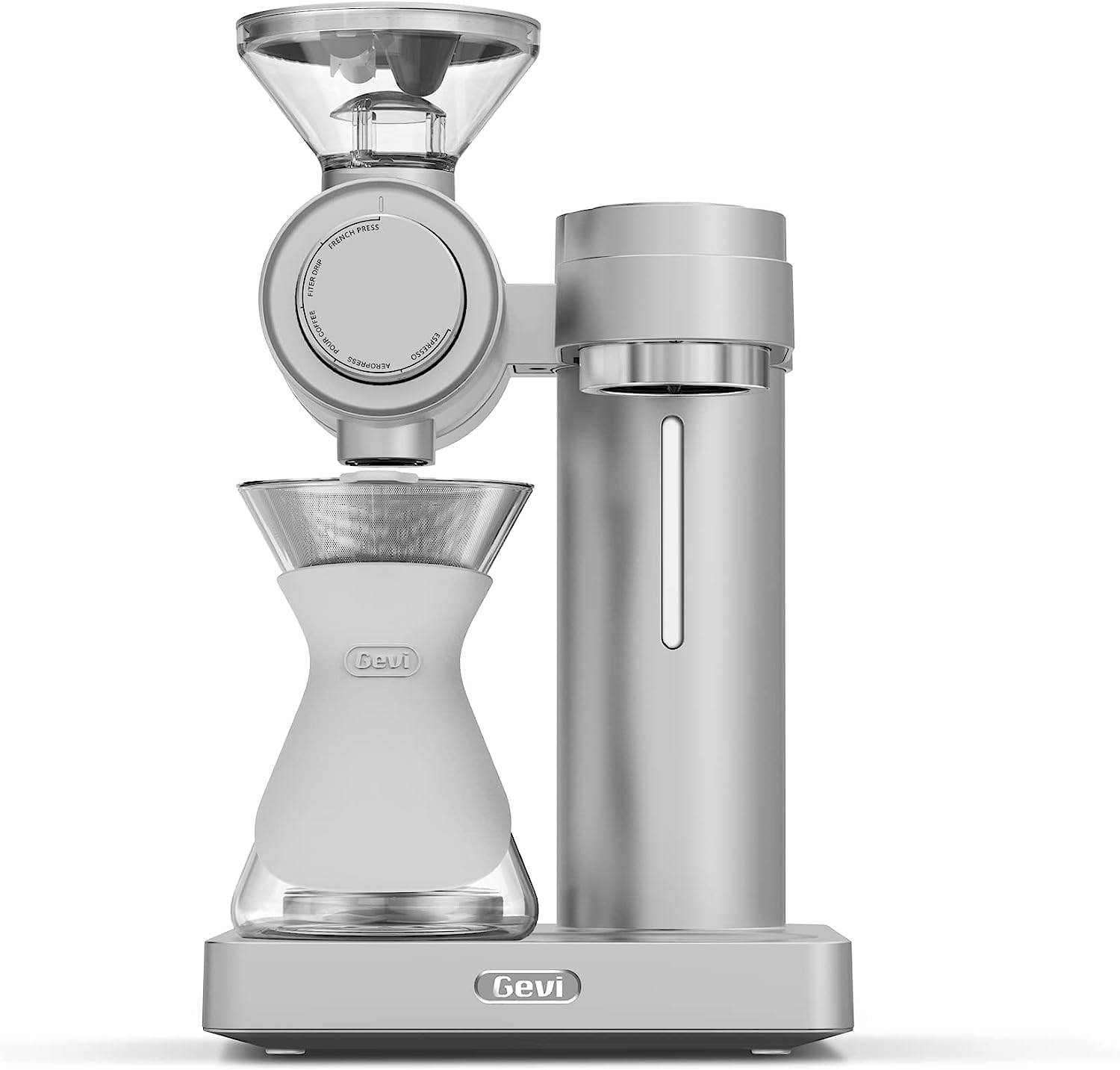 Gevi 4-10 Cups Smart Pour over Coffee Machine with Grinder Built In, Fast Heating Brewer 51 Step Grind Setting, Automatic Barista Mode, Custom Recipes, Descaling Function, Automatic Coffee Machine