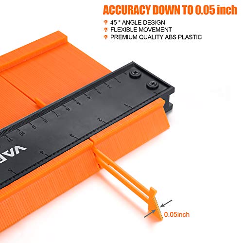 VARSK Contour Gauge Profile Tool (5+10 Inch with Lock), Birthday Gifts for Men Dad Him, Flooring Tools for Men DIY Handyman, Home Improvement Woodworking Cool Gadgets Tools
