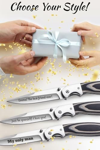 Grand Way Customized pocket Knife – Customized Gifts – Men’s Unique Knife for Him – Best Custom Knives – Cool Engraved Present for Husband Boyfriend – Gift for Birthday 04003 PS