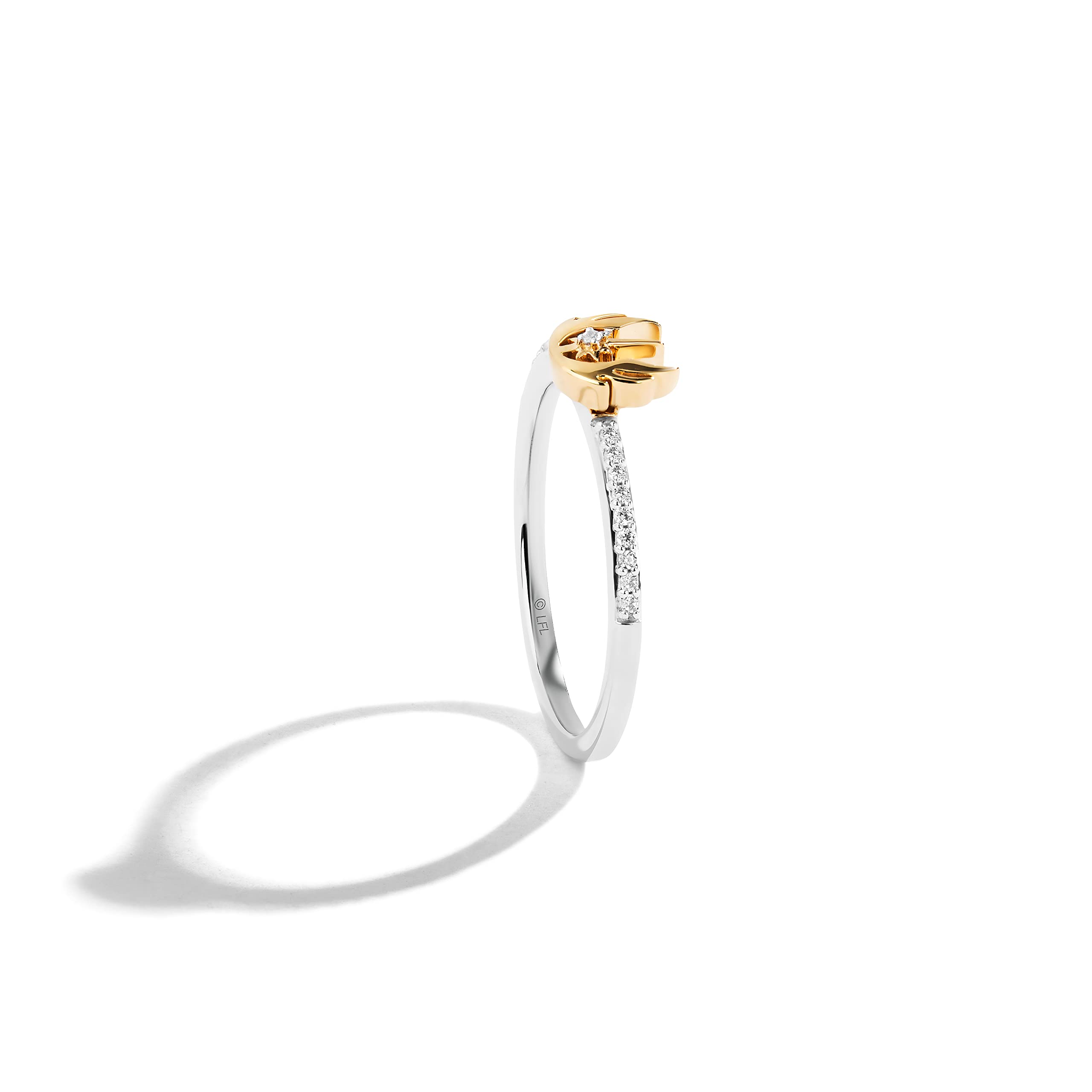 Jewelili Star Wars™ Fine Jewelry The Jedi™ Order Women's Ring Diamond Accent, Sterling Silver and 10K Yellow Gold