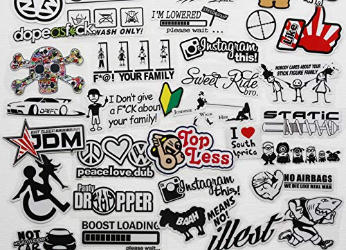 Racing Decals Funny Car Decal Stickers Reflective Hard Hat Stickers Adult Decals JDM Domo Fmaily Windows Decals