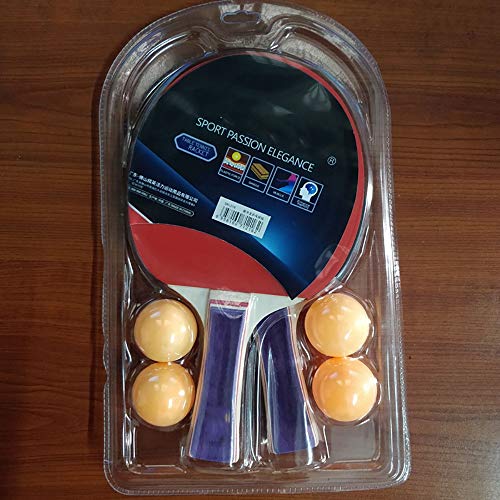 Hewen-Ping Pong Set Beginner Level Table Tennis Racket Pingpong Paddle Ping Pong Bat Set with 2 Rackets, 4 Balls Table Tennis Bat