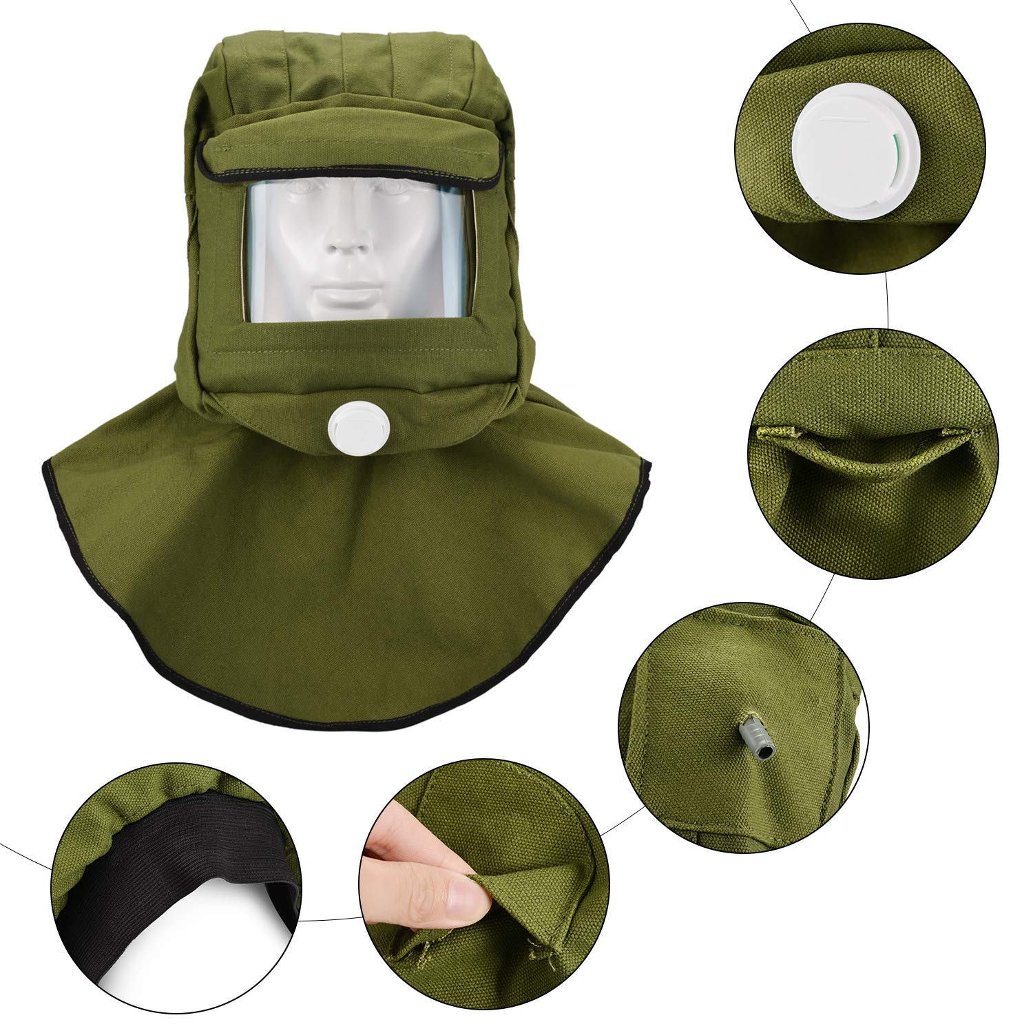 Holulo Sand Blasting Cap Shawl Cap Sandblaster Mask Anti-dust Hood Protective Gear Safety Mask