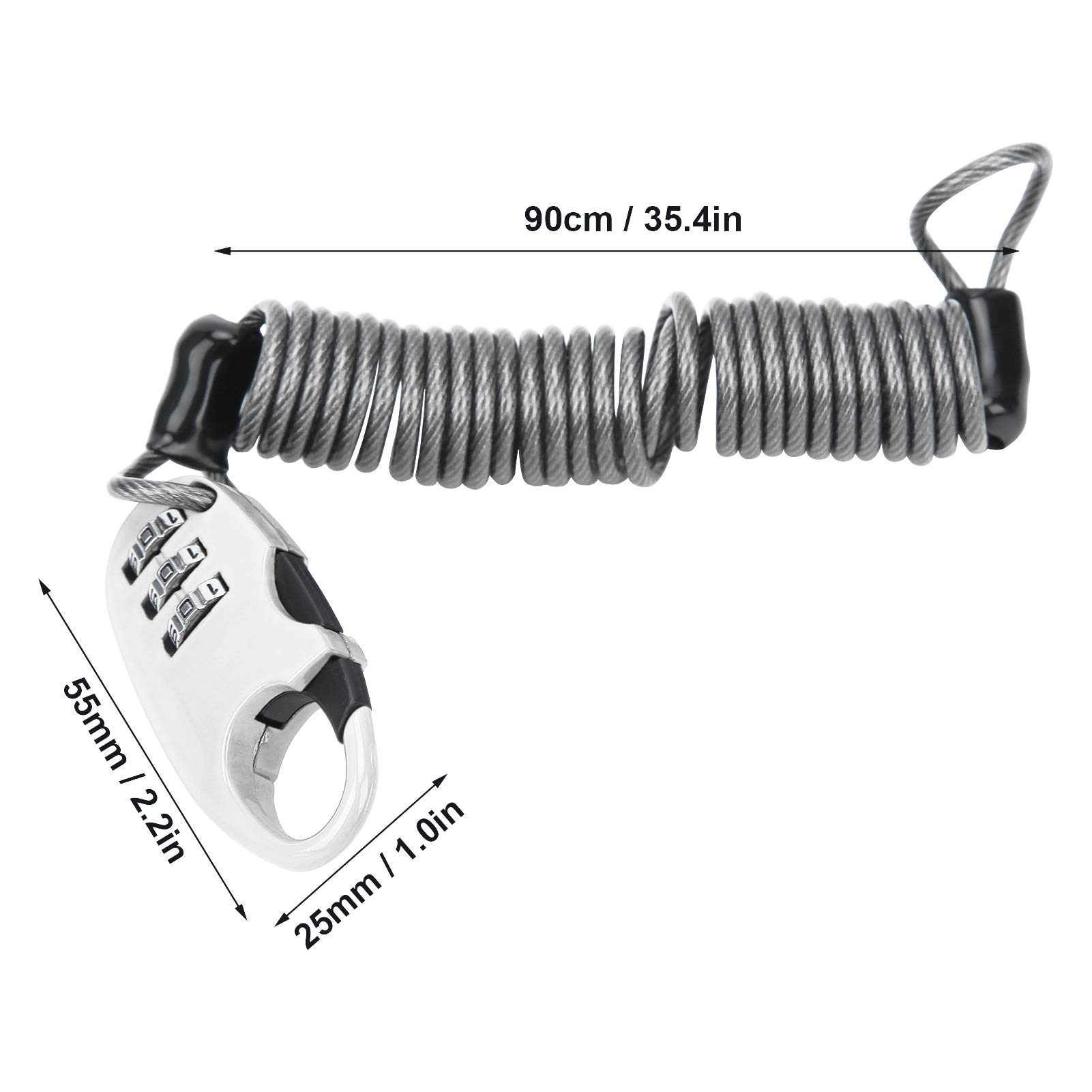 Hatirea Bicycle Helmet Lock, to Wear and Bike Cable Lock for Outdoors for Home(White)