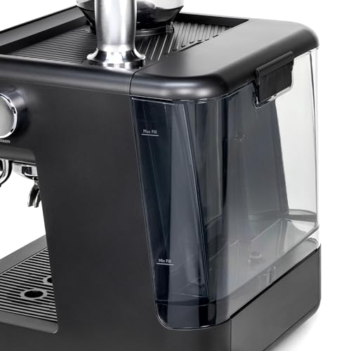 GE Profile Semi Automatic Espresso Machine + Steam Frother | Italian-Made 15 Bar Pump for Balanced Extraction | 15 Adjustable Grind Size Levels | WiFi Connected for Drink Customization | Black