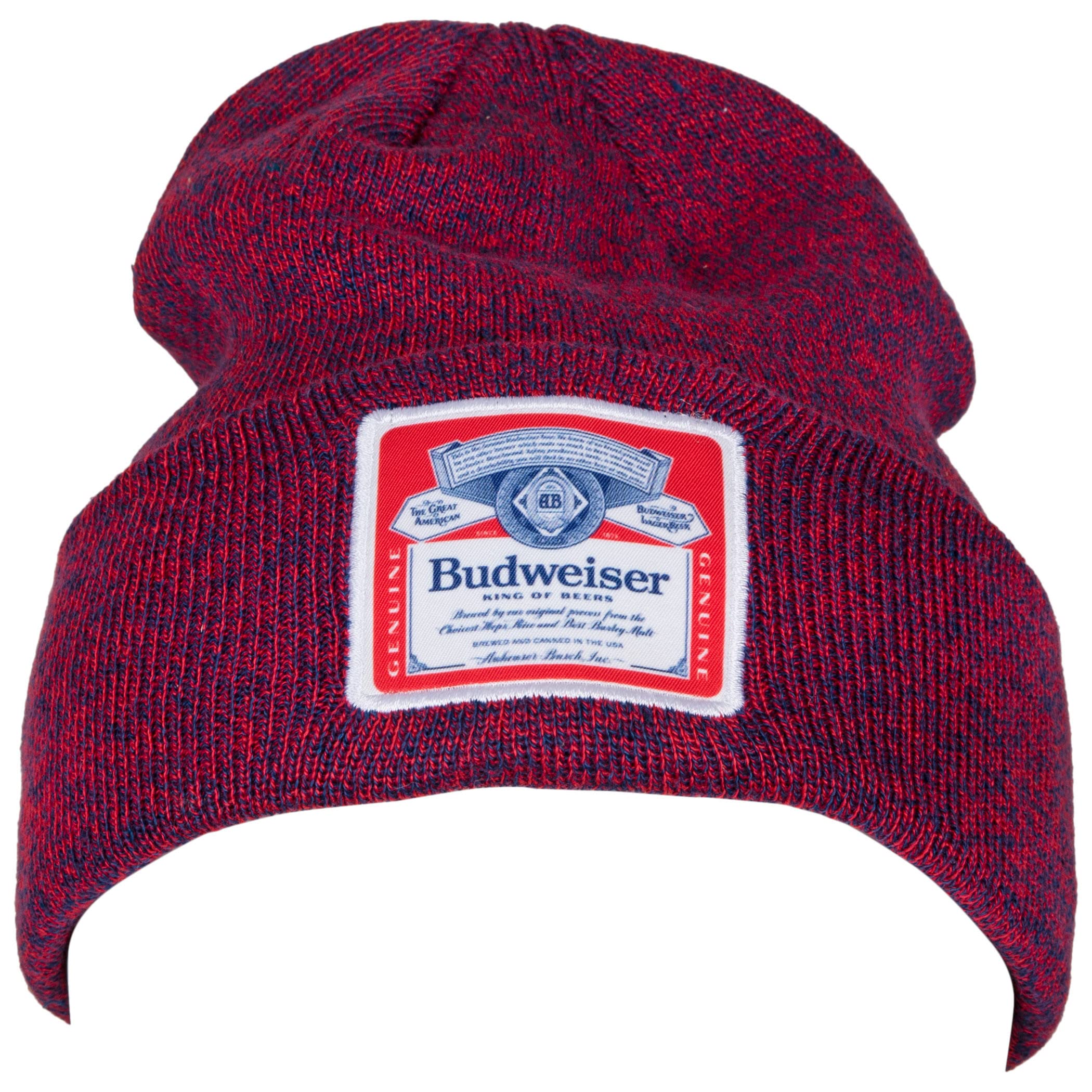 H3 SPORTGEAR Bud-Weiser Label Patch Red Knit Cuff Beanie