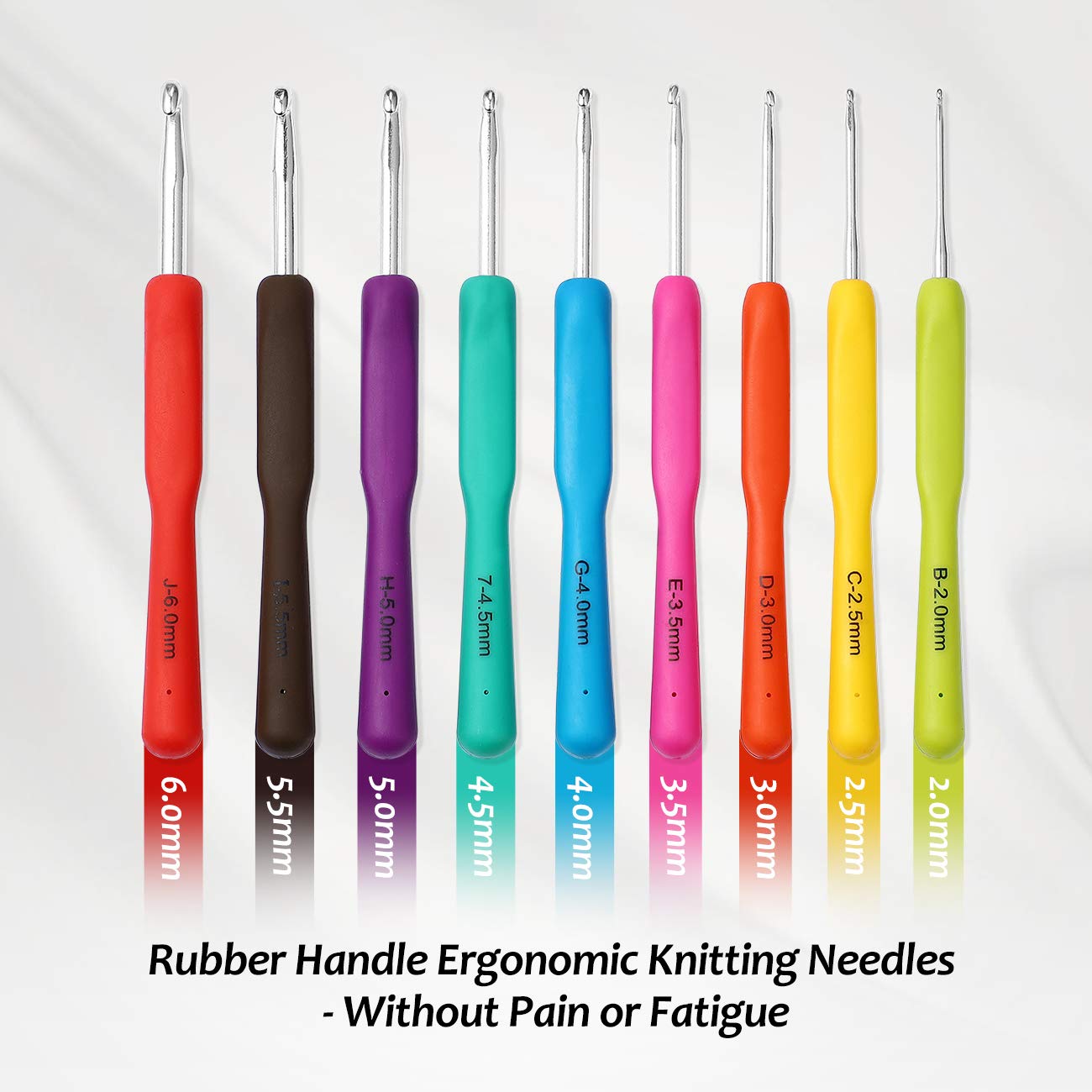 ISSEVE 85Pcs Crochet Hook Set Accessories with Storage Bag, Ergonomic Crochet Hooks Knitting Needles Weave Yarn Kits DIY Tools for Beginners and Experienced Crochet Lovers