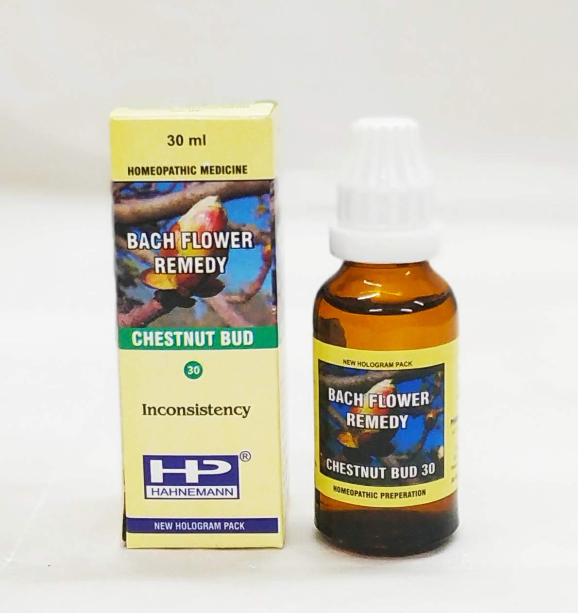 Hahnemann Bach Flower Remedy Chestnut Bud (Aecullus Hipp) for Lack of Observation, Repeating Mistakes. 30ml Pack of 3