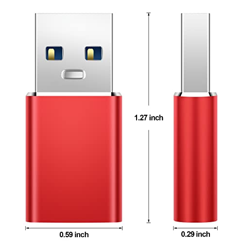 Wteehn USB C to USB Adapter, USB C 3.0 Adapter, USB Type C Female to USB Male Converter, Type C Adapter, Compatible with Laptops, Power Banks, Chargers