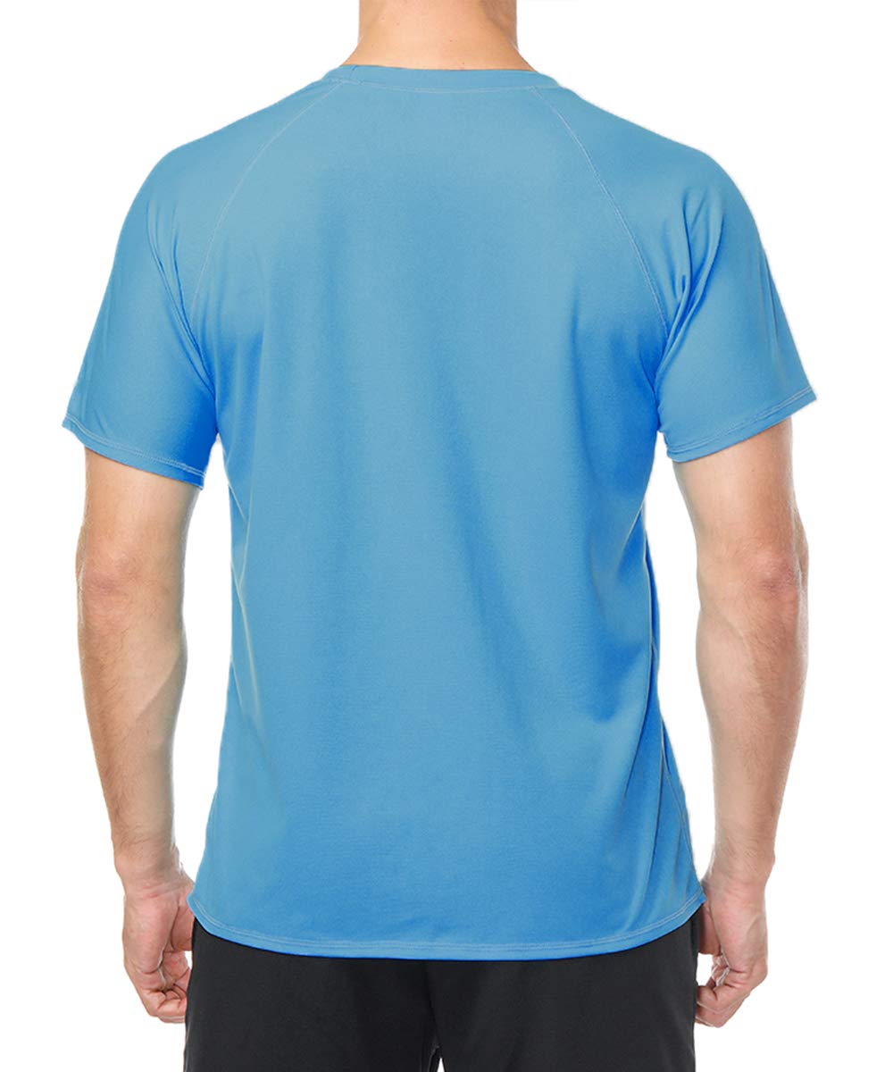 Haimao Mens Short Sleeve Rashguard Tops Quick Drying Athletic Shirt Blue
