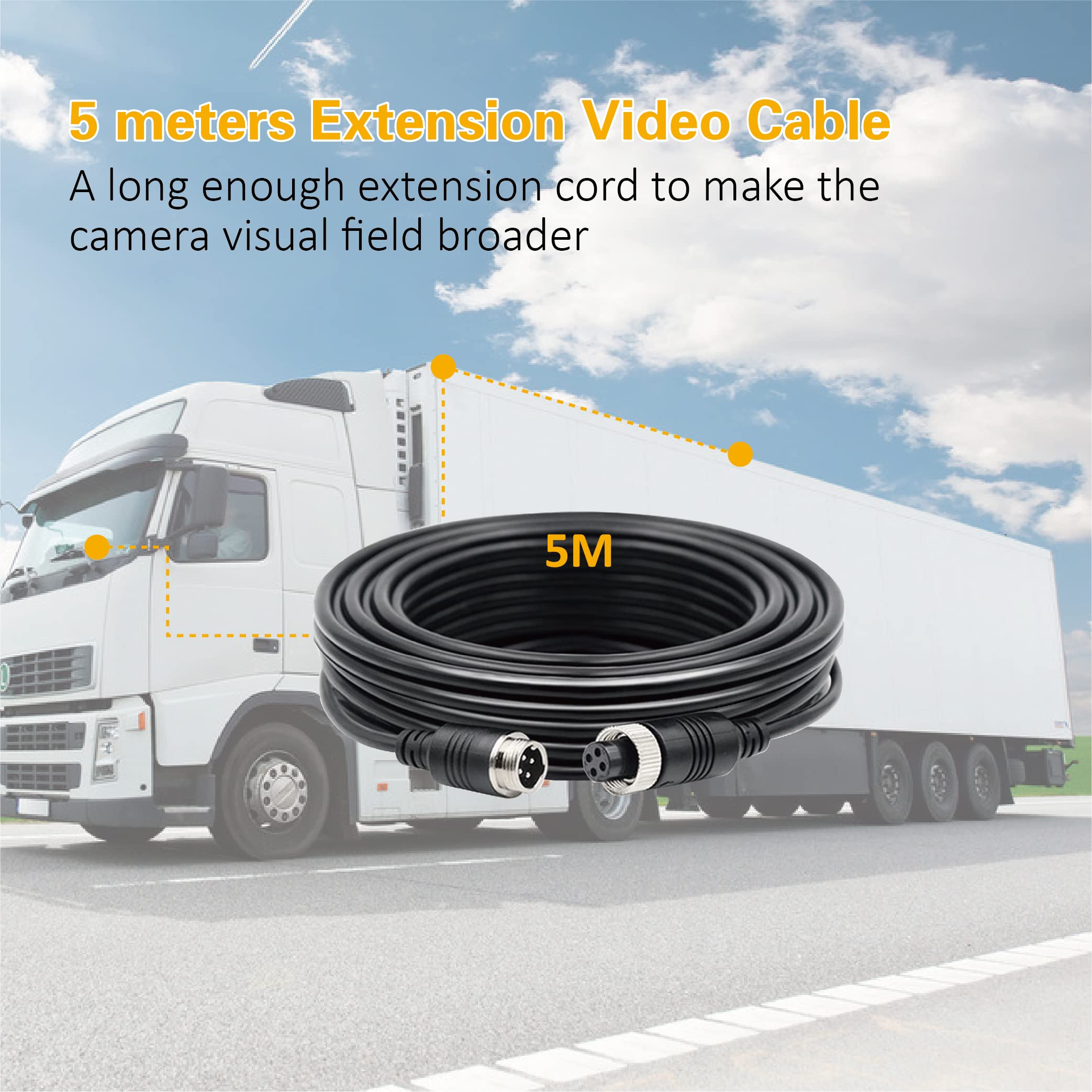 HD Backup Camera VC4 for Truck,RV HD Car Backup Camera with Universal 4 PIN Connector for HD(720P 1080P) Car Rear View System’s Extension or Replacement for VECLESUS VMS VMST VMQD