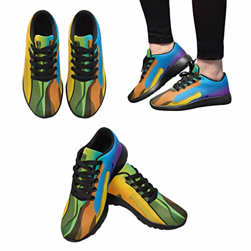 InterestPrint Rainbow Bottles Women's Athletic Breathable Sneakers Running Sports Shoes