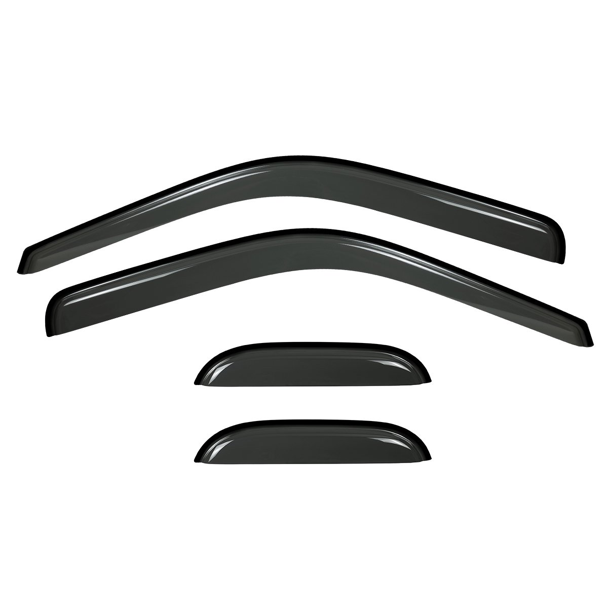 Gevog 4-Piece Side Window Deflector Original Window Visors Replacement for 1999-2016 F250 F350 F450 Super Duty Extended Cab Sun Rain Guard Visor