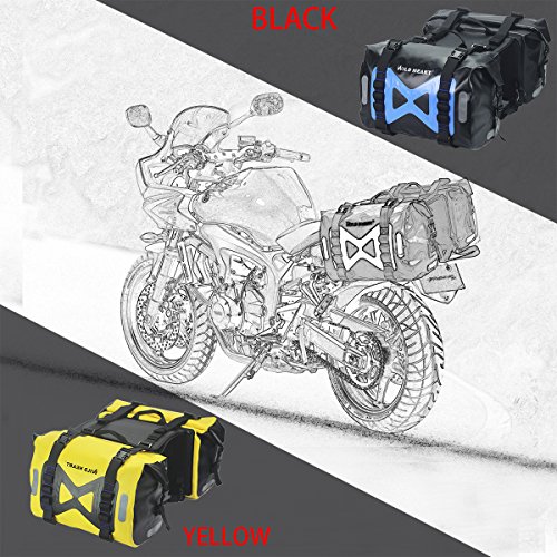 WILD HEART Waterproof Bag Motorcycle saddlebag 50L Tank Bag Motor Side Bag (Black)