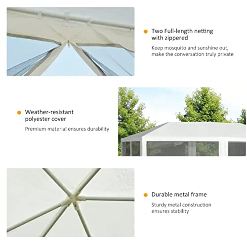 RUIZE Hardtop Gazebo, Galvanized Steel Canopy with Netting and Shaded Curtains, Aluminum Frame Polycarbonate Hardtop Gazebo for Backyard, Patio, Garden