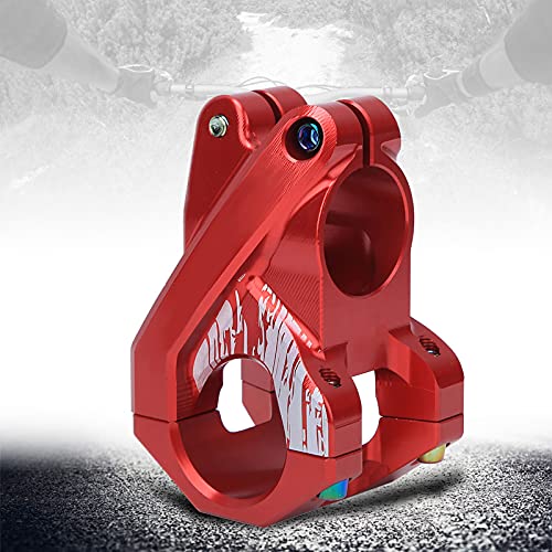 JINDI Bike Handlebar Stem, Anode Grinding Processing Hollow Ultra Light Short Handlebar Stem for Fixed Gear Bike for Road Bike(Red)