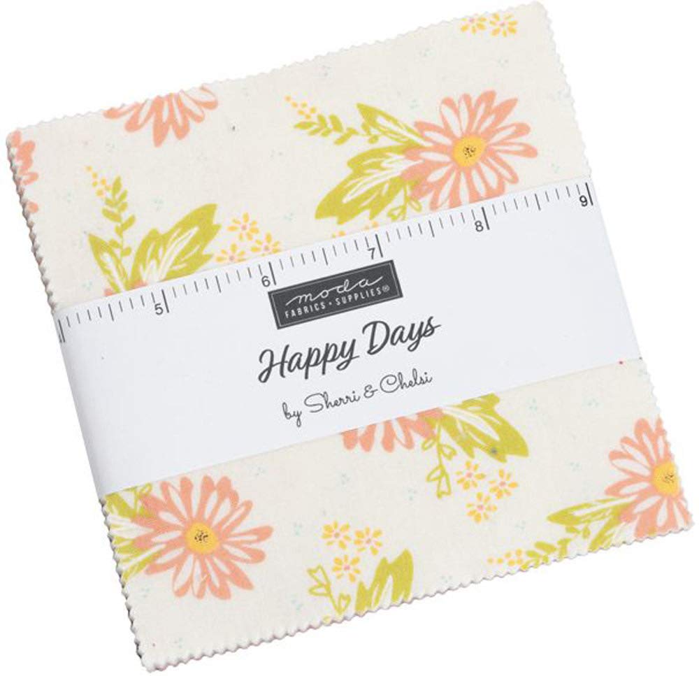 Happy Days Charm Pack by Sherri & Chelsi; 42-5-inch Precut Fabric Quilt Squares