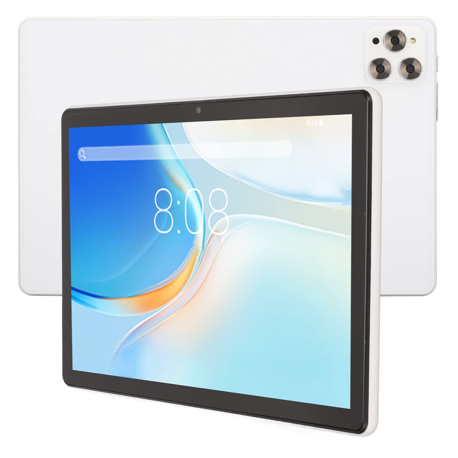 HD Tablet, IPS Screen 100-240V Octa Core Processor Night Reading Mode 10 Inch Tablet for Android 11 for Study (White)