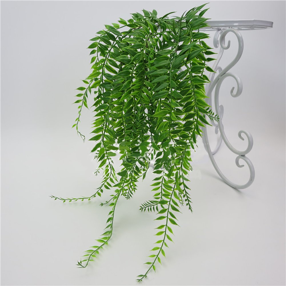 Grey990 1Pc Artificial Weeping Willow Foliage Rattan Plant Home Garden Wedding Wall Decoration Material Green