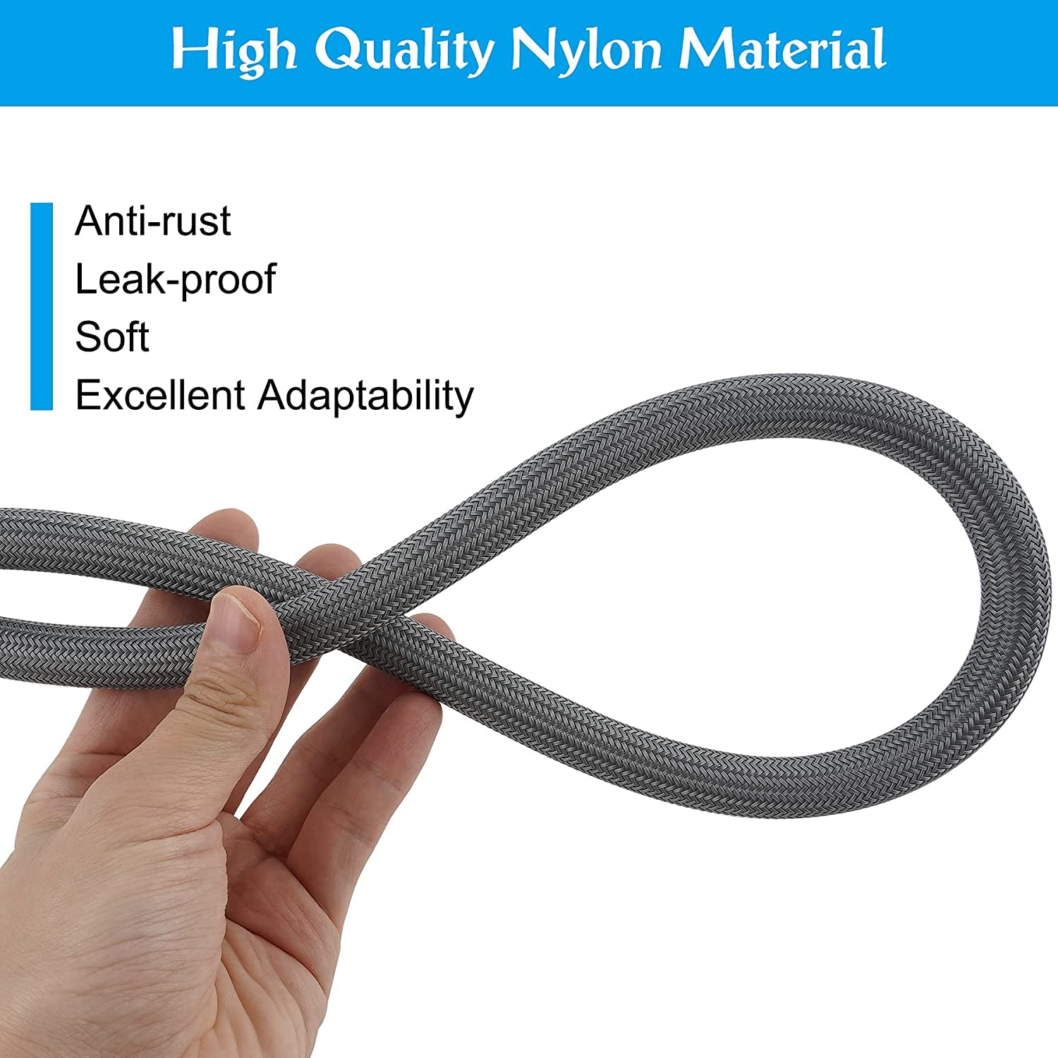Hygie Rinse RP50390 RP44647 Kitchen Faucet Hose Replacement Compatible with Delta DST/Non-DST Faucets, Pull-Down Pull-out Faucet Spray Hose Replace with 4 Adapters, 67 Inches Chrome