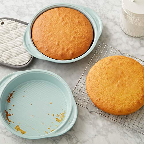 Wilton Texturra Performance Non-Stick Bakeware Baking Pans Set - Versatile Baking Set with Unique Texture to Encourage Airflow for Even Heating, Blue, 7-Piece