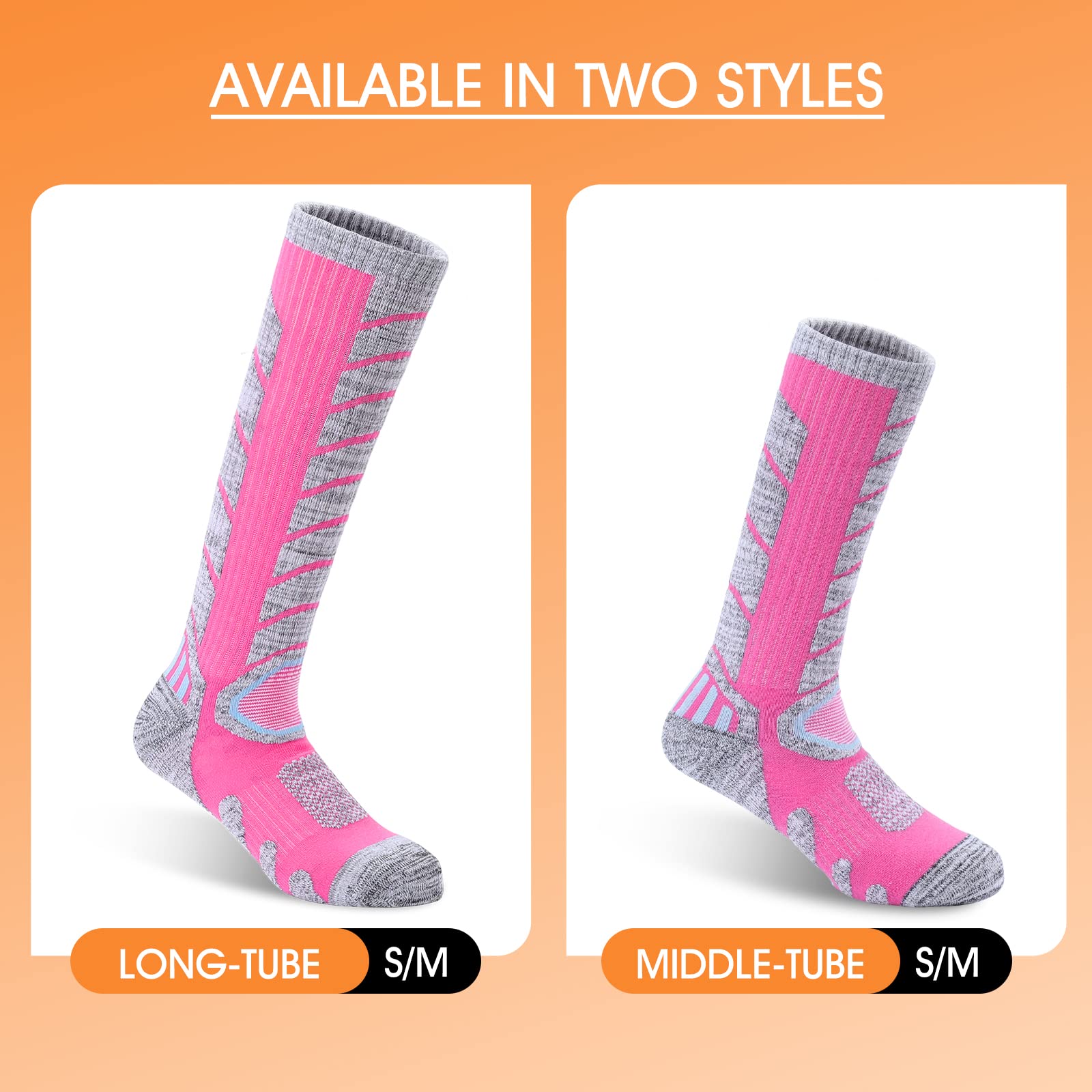 GUUMOR Ski Socks Womens Mens Snowboarding Skiing Warm Thermal Winter Socks 1 Pairs