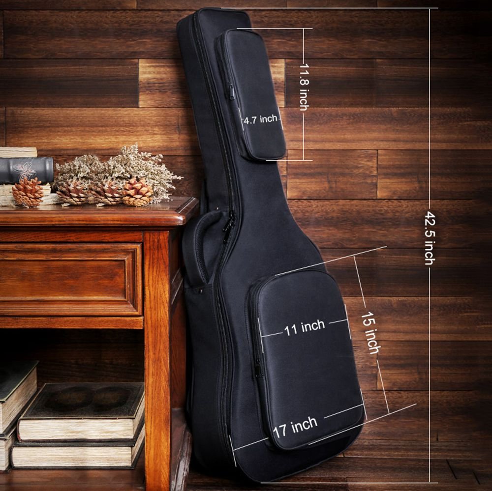 GLEAM Guitar Bag - Improved 0.5 inch Sponge Padding Guitar Case Gig Bag Fit 41 Inch Acoustic Guitar Waterproof