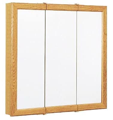 Zenith Products K24 23.75 W x 25.63 H x 4.5 D in. Oak Frame Triview Medicine Cabinet