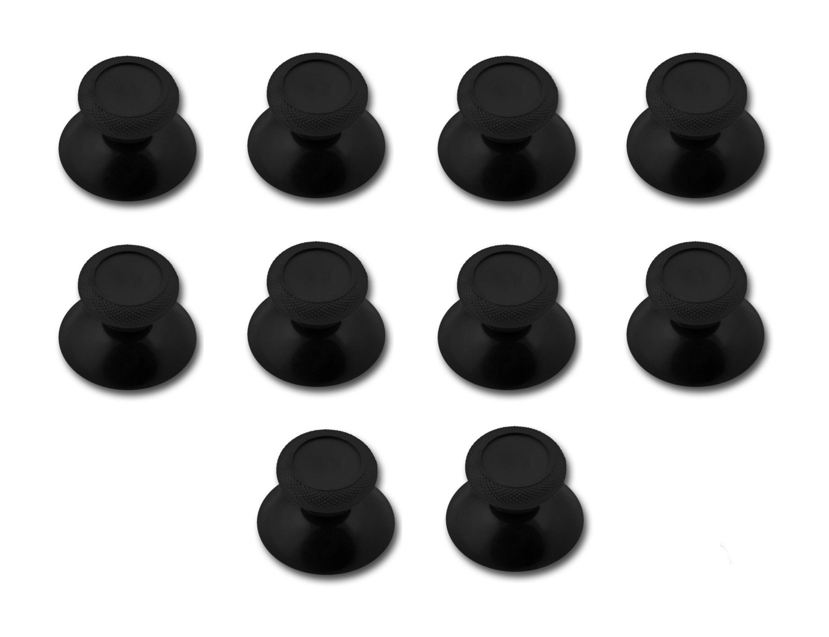 Games&Tech 10 Pcs Analog Thumbstick Thumb Stick Joystick Cap for Xbox One Controller Black (Fits Dualshock 4)