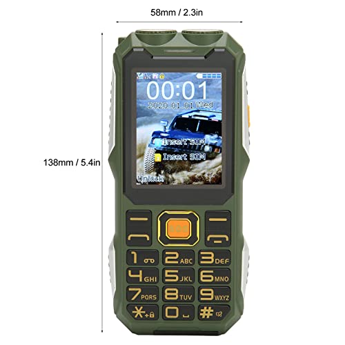 Unlocked Senior Cell Phone, Big Button Dual SIM Senior Phone, Easy to Use Mobile Phone with Large Capacity Battery, Flashlight, SOS Key, Voice Recorder, Calendar, Alarm Clock, Calculator, Green