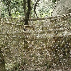 GHILEO Camo Burlap, Mesh Fabric Material Camouflage Netting for Hunting Ground Blinds Photography Ground Cover