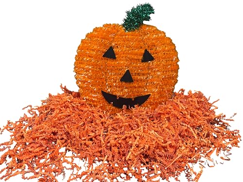 Rupert and Jeoffrey's Trading Co. Crinkle Cut Paper Shred Filler for Gift Baskets (1/2 Lb, Orange)