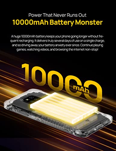 Ulefone Armor 14 Pro 10000mAh Rugged Smartphone, Android 12, 6GB+128GB, Helio G85 Octa-core Waterproof Rugged Phone, 6.52β HD+, 20MP AI Camera, Fast Charging Unlocked Cell Phones, Dual Sim 4G