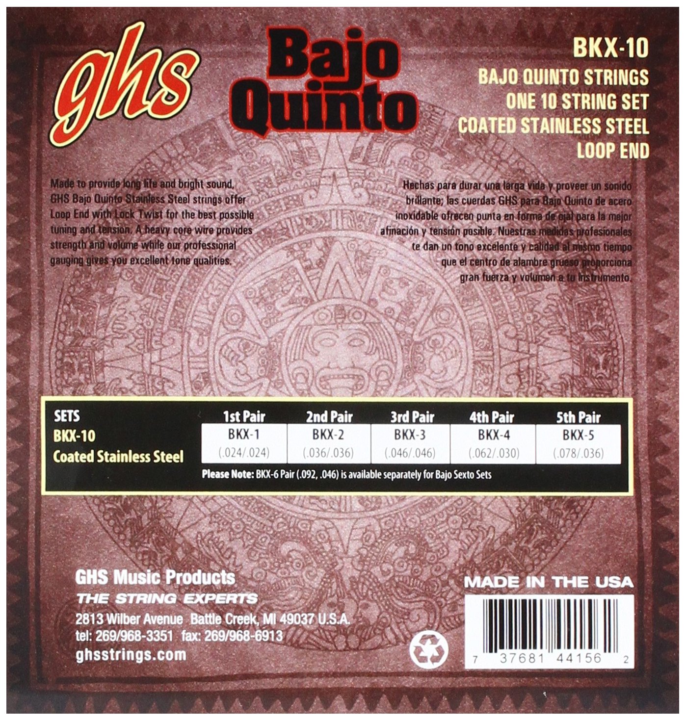 GHS Strings Bajo Quito (BKX-10)