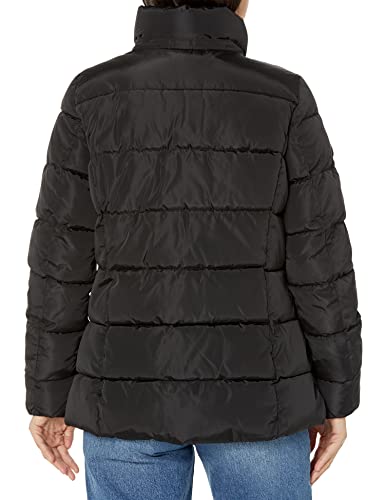 Tommy Hilfiger Women Zip Up Short Puffer Jacket, Black, Large