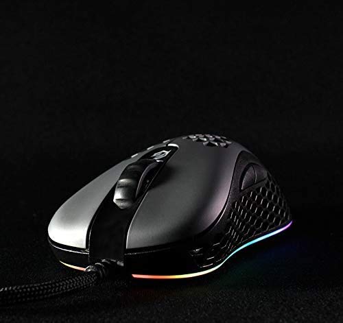 Gwolves Skoll SKL 2020 Edition 65g Ultra Lightweight Honeycomb Design Wired RGB Gaming Mouse up to 12000 DPI (Black) (Long)