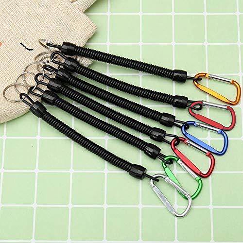 HaHawaii Fishing Lanyard, 2Pcs Retractable Fly Fishing Lanyard Buckle Cord Rope Fish Tackle Accessory - White